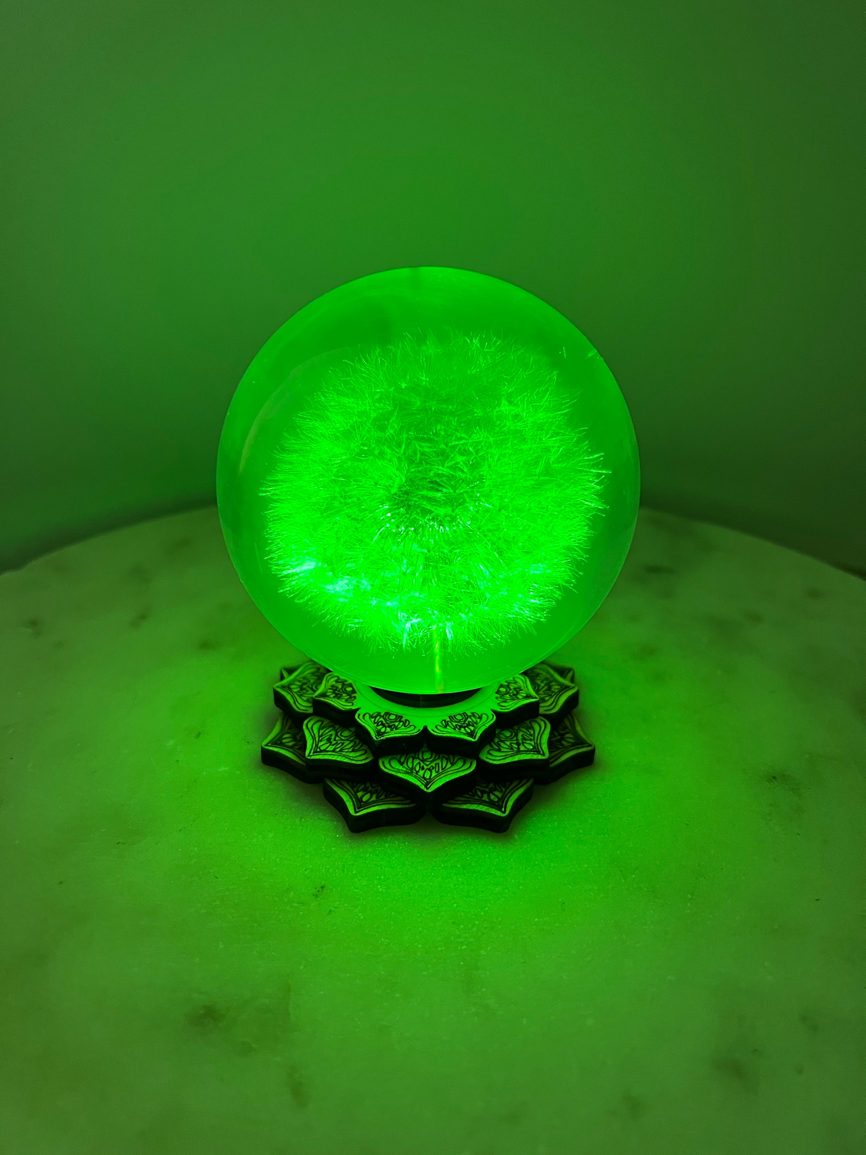 Lotus Wooden (S) Coloured Light Sphere Stand – Essential Clarity